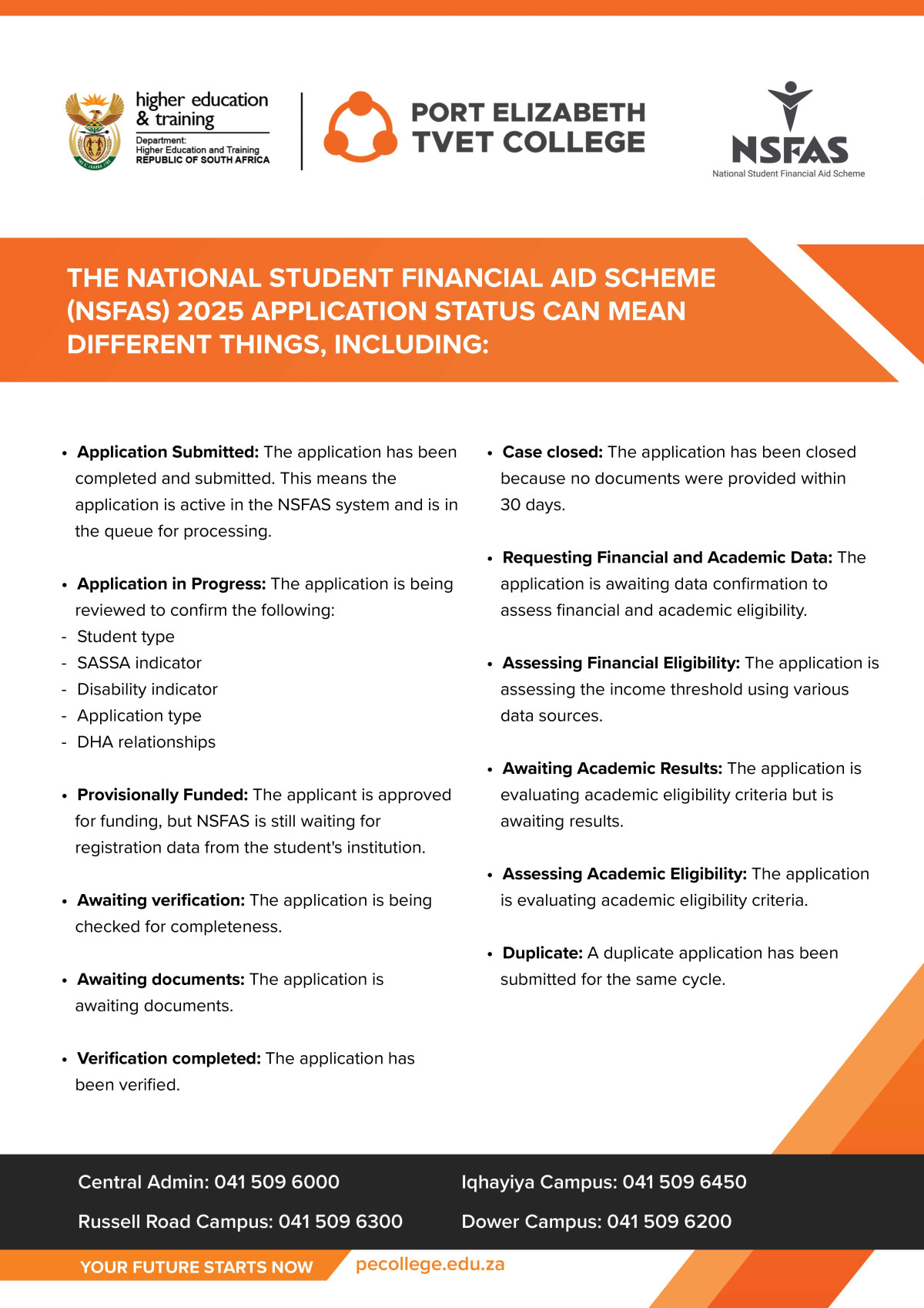 NSFAS – PE TVET College