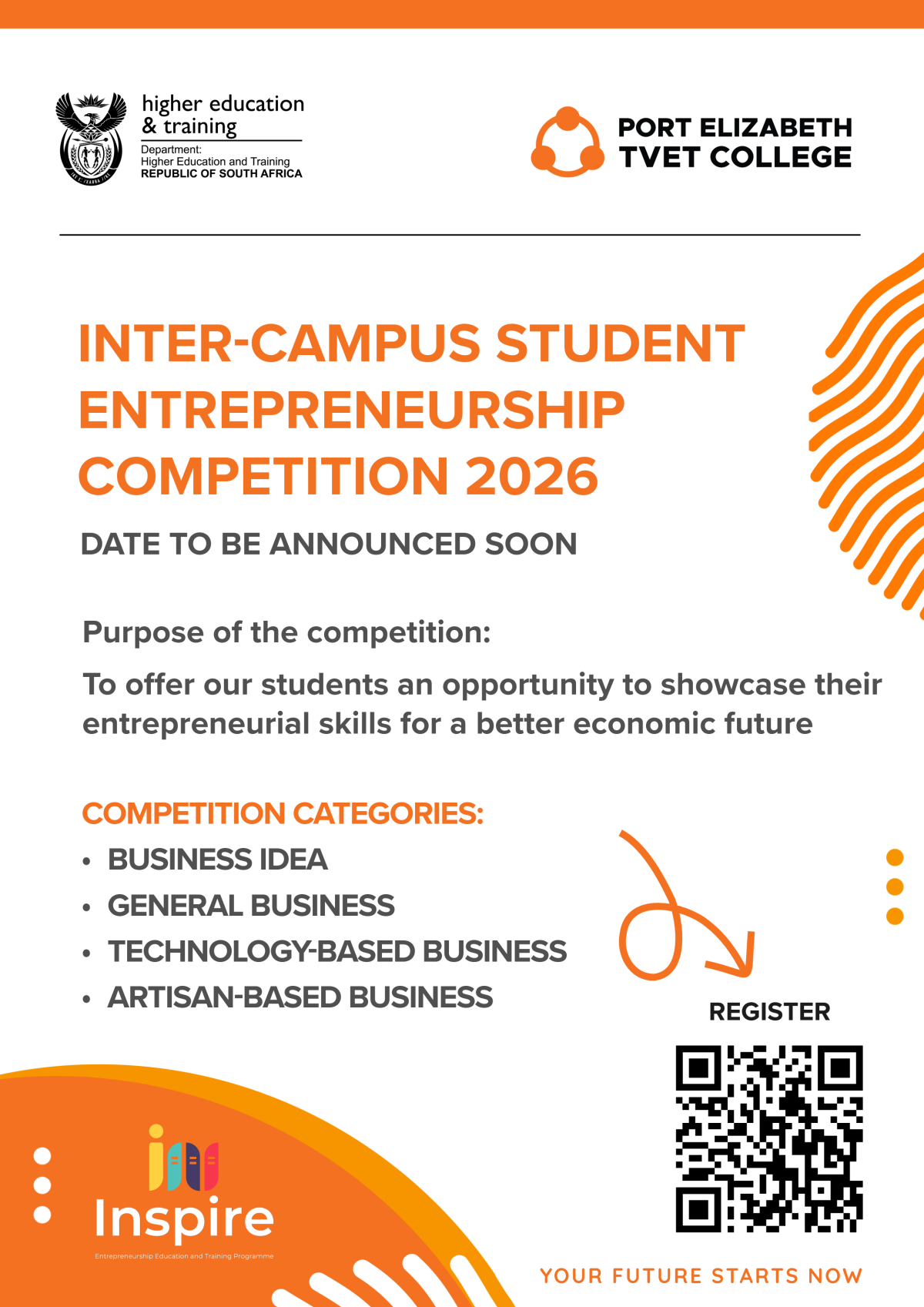 ENTREPRENEURSHIP INTER-COLLEGE COMPETITION – PE TVET College