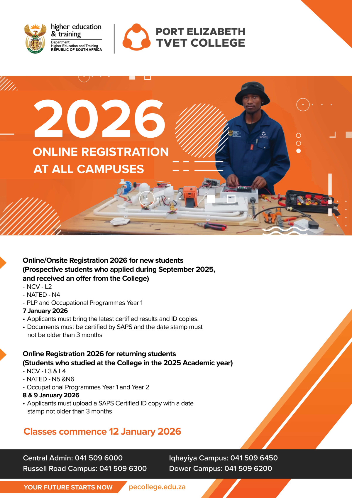 2026 Online Registration – PE TVET College